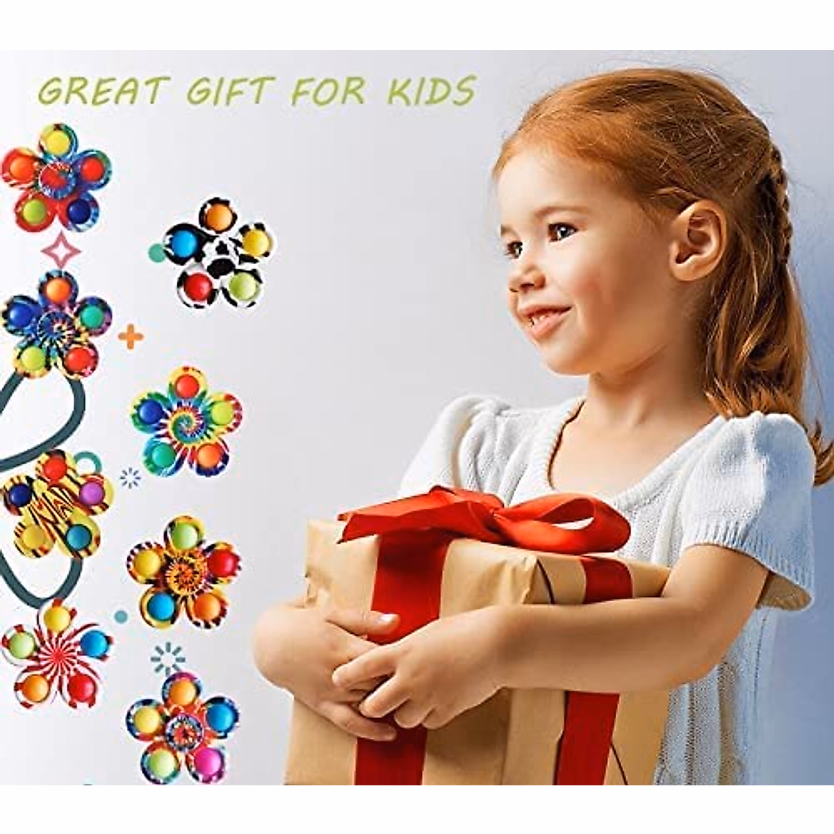 20 Pcs Pop Bubble Fidget Spinners for Party Favors, Hand Fidget Bulk Toys for Classroom Prizes, Halloween Christmas Valentine Gifts for Kids Goodie Bag Stocking Stuffers