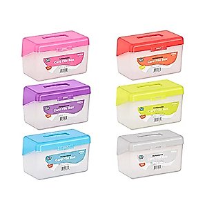 Index Card holder Case 3" X 5", ideal box card holder for Filing Notes, Addresses & Recipes. Holds Up to 250 Cards (Pack of 12) - Emraw