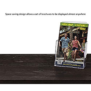 Marketing Holders BiFold Display 5.5”W Clear Acrylic Single Pocket Value Pack of 12 Countertop Pamphlet Flyers Rack Cards Leaflets Freestanding Desks Brochure Holder Ad Trade Show Flyer