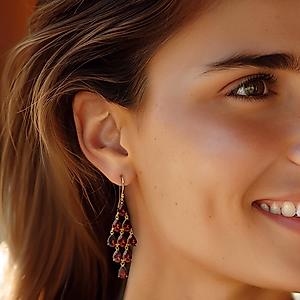 Ross-Simons Gemstone Chandelier Earrings in 18kt Gold Over Sterling