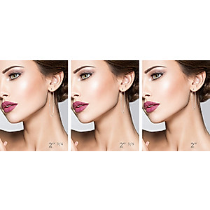 Miabella 925 Sterling Silver or 18Kt Yellow Gold Over Silver Super Thin Threader Wire Hoop Earrings for Women Made in Italy (sterling silver, 50mm)