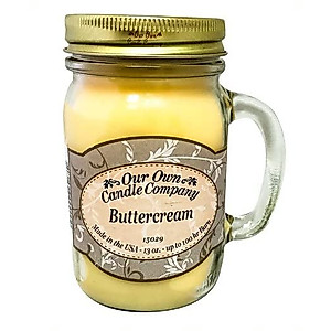 Our Own Candle Company Buttercream Scented 13 Ounce Mason Jar Candle