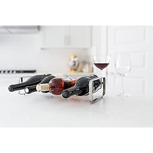 Better Houseware Silver Coated Steel Stackable Modular Wine Rack- 4 Bottles