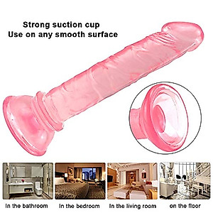 5.7 inches Hidden Packing Silicone Suction Cup Realistic Classic Dick Wand with Strong Suction Cups for Men and Women or Men's and Women's Games-QFHG
