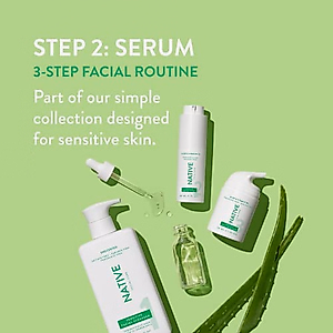Native Sensitive Skin Bundle - Facial Cleanser (2), Facial Moisturizer (1) and Facial Serum (1) - The Perfect 3-Step Routine for Sensitive Skin