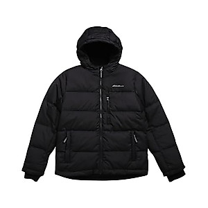 Eddie Bauer Boys' Winter Jacket - Heavyweight Quilted Down Jacket - Insulated Hooded Outerwear Coat for Boys (5-16), Size 7-8, Black