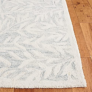 SAFAVIEH Jardin Collection Area Rug - 8' x 10', Light Grey & Ivory, Handmade Wool, Ideal for High Traffic Areas in Living Room, Bedroom (JAR753G)