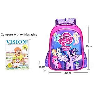 MY L. Pony Backpacks Bookbag Cute Pony Princess Style School Book Waterproof Multi Storey Bags