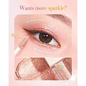 AMTS Webtoon True Beauty - 01 Some Love | Liquid Pink Gold Chunky Glitter Eyeshadow | Highlighter, K-Drama Korean Makeup, Highly Pigmented, Long Lasting Shimmer