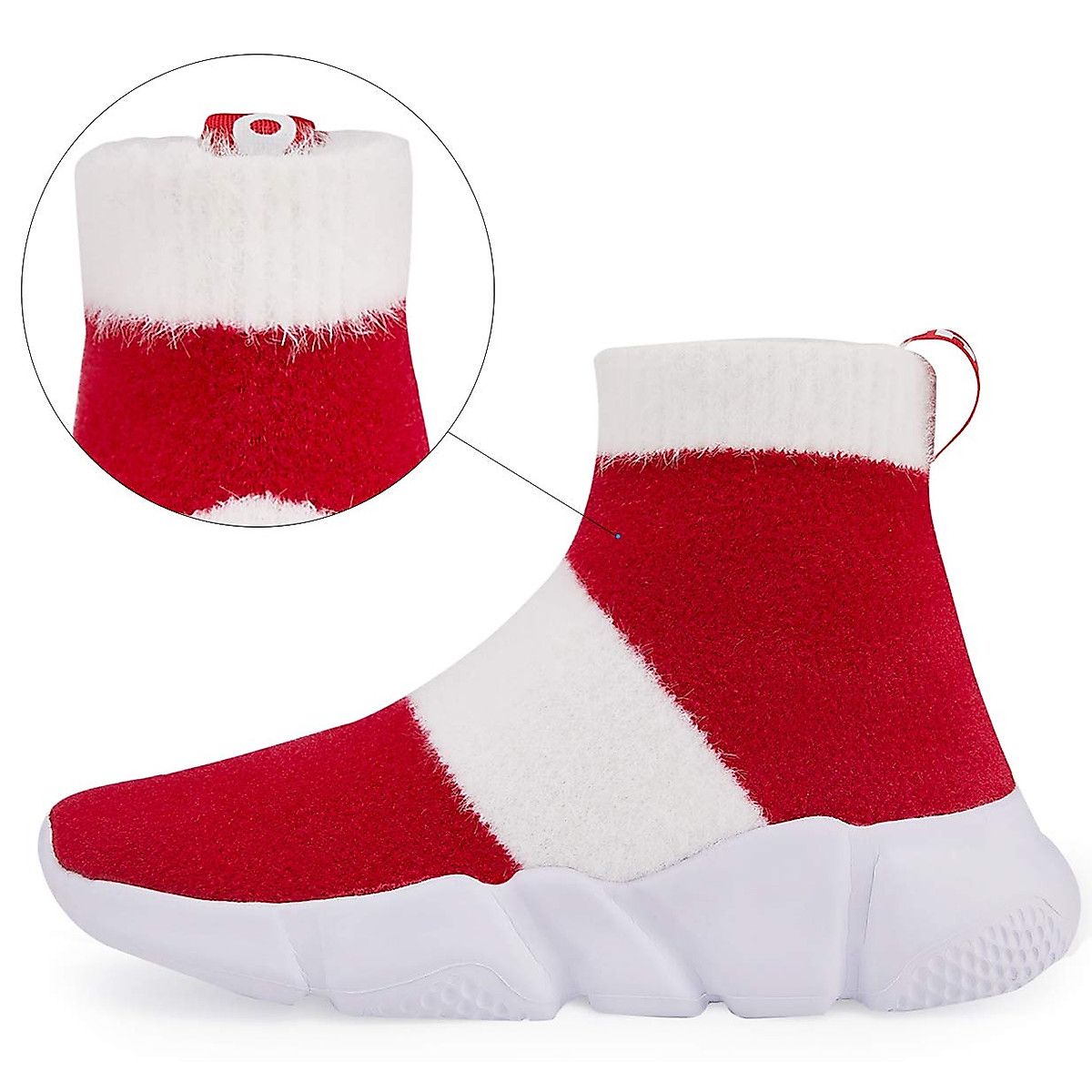 Santiro Kids High Tops Sneakers Big Boys Girls Slip On Shoes Lightweight Breathable Knit Tennis Walking Shoes Red 5 M US