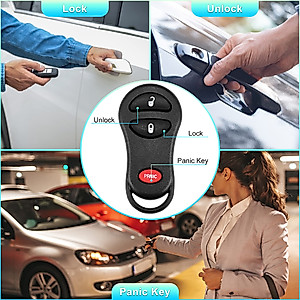 X AUTOHAUX 2pcs GQ43VT17T 315MHz Replacement Keyless Entry Remote Car Key Fob for Dodge for Ram 1500 2500 3500 Pickup 2001-2005 for Dodge Caravan 1999-2003 3 Buttons