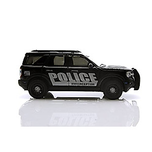 ModelToyCars 2021 Ford Bronco Sport - Police Interceptor, Black - Greenlight 30339 - 1/64 Scale Diecast Car