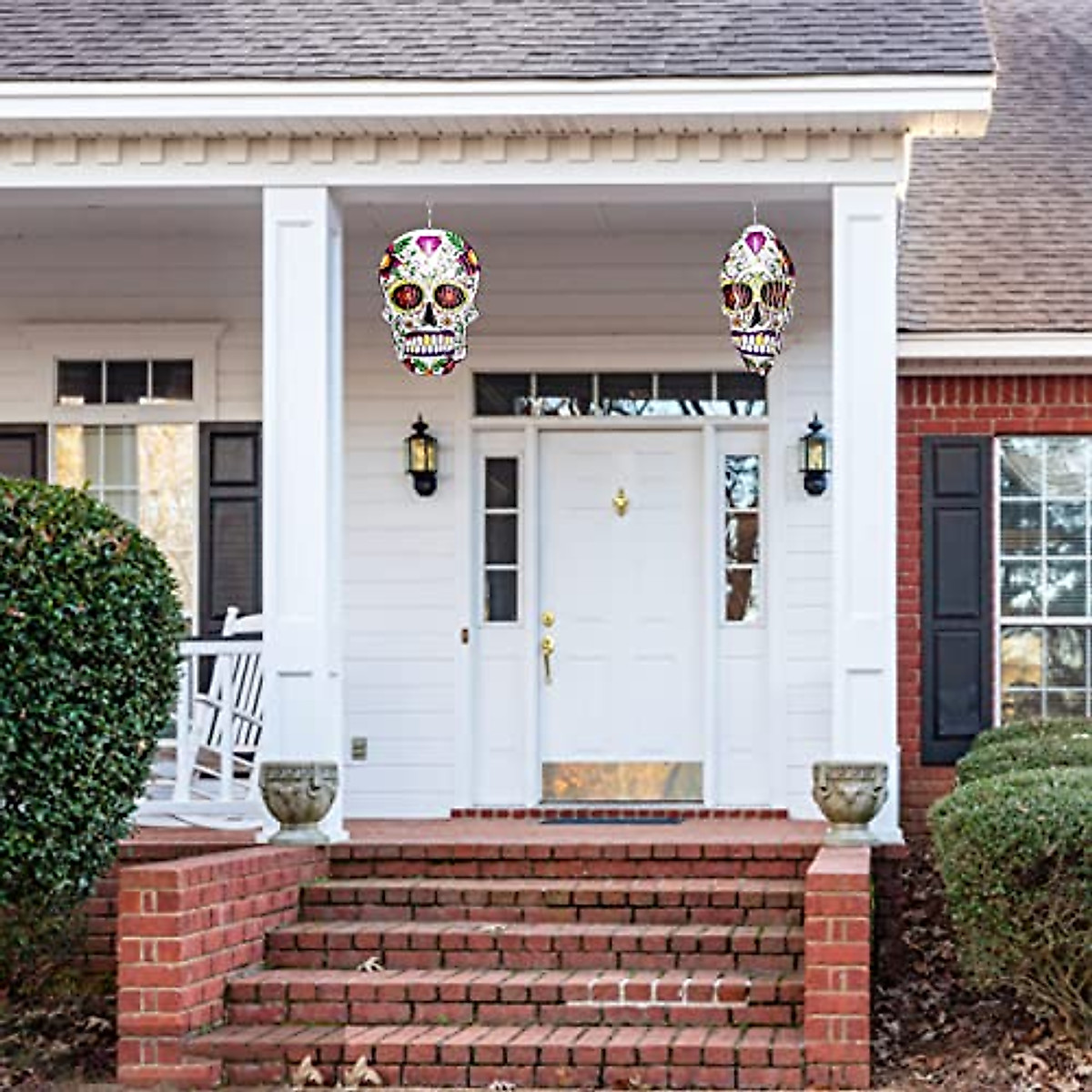 3D Metal Wind Spinner, Sugar Skull Wind Spinner for Yard and Garden Hanging Wind Sculptures Ornament 12in Skull Spinner Gifts for Home and Garden Outdoor Decorations Wind Art Spinning