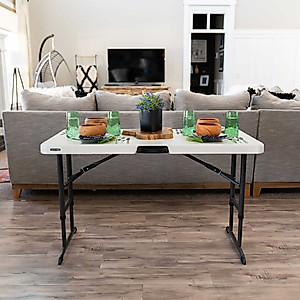 Lifetime 80387 4-Foot Commercial Adjustable Folding Table, Almond