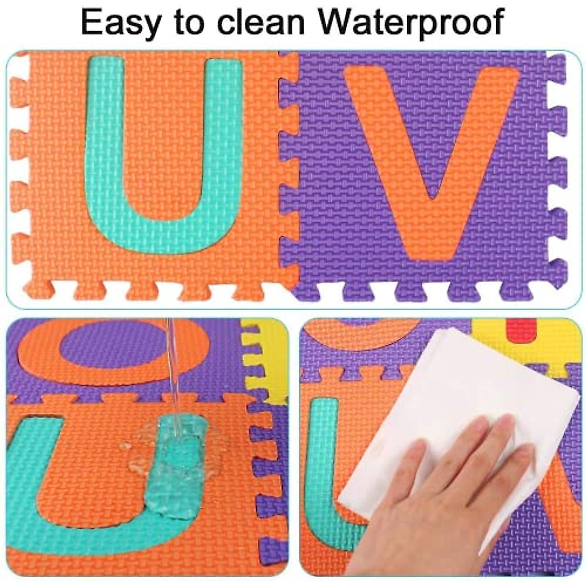 Kangler Kids Foam Puzzle Play Mat (36-Piece Set) 5.9inch x 5.9inch Interlocking EVA Floor Tiles with Alphabet and Numbers