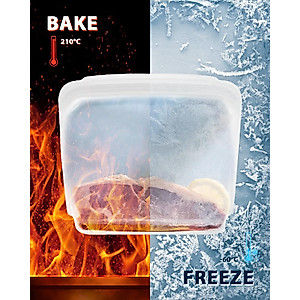 DGitaor Reusable Silicone Storage Bag, 6Pack Silicone Pocket, Snack, and Sandwich Bag, Endurables Silicone Ziplock Bags for Food Storage, Freezer, Microwave, Oven, Dishwasher Safe