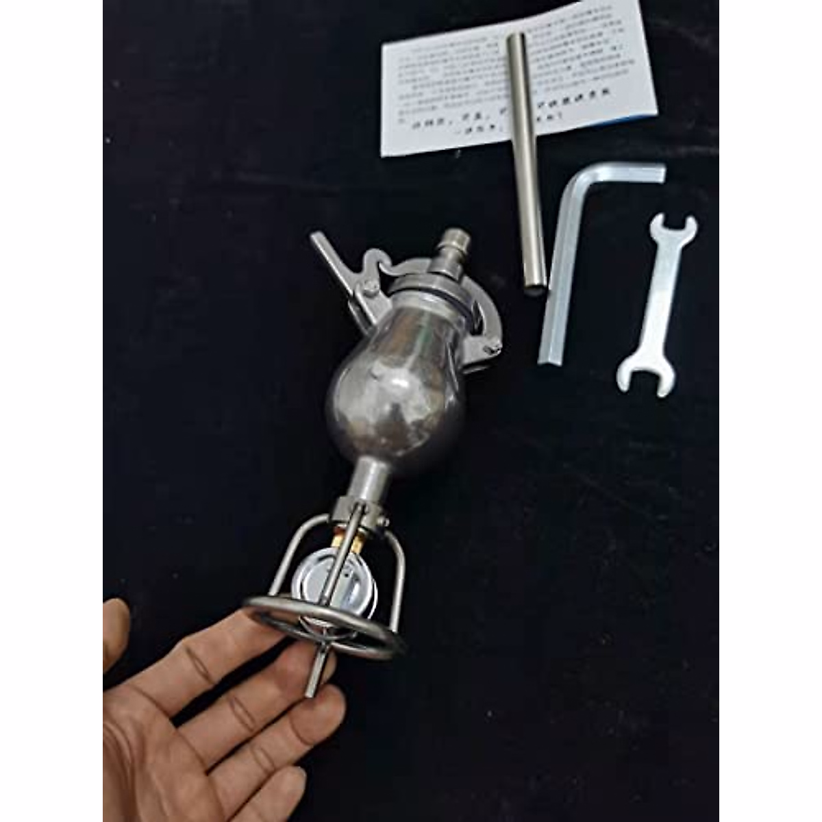 High Pressure Popcorn Maker Machine Mini Stainless Steel Professional Roasting Popcorn Machine Manual Crank Handle Gas Heating Slow Boost with Pressure Gauge for Family Gatherings Study Party Fun