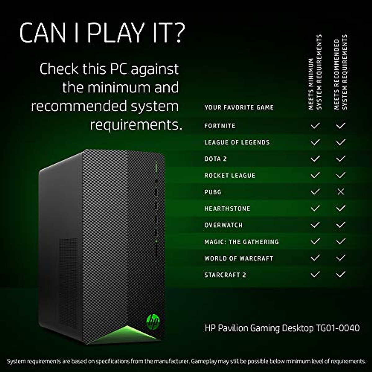 HP Pavilion Gaming Desktop Computer, AMD Ryzen 5 3500 Processor, AMD Radeon Rx 5500 4 GB, 8 GB RAM, 512 GB SSD, Windows 10 Home (TG01-0040, Black)