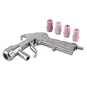 Sandblaster Air Siphon Feed Blast Gun Nozzle with 4pcs Ceramic Tips for Abrasive Sand Blaster Blasting, Blasting Shot Sandblaster Siphon Feed Gun Nozzle