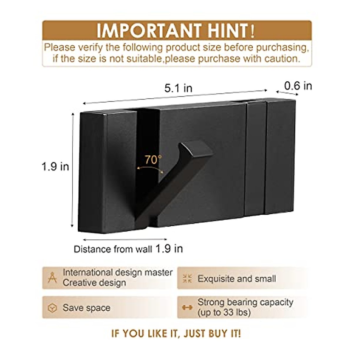 2 Pack，Waterproof Black Towel Hooks，Foldable Towel Hooks for Bathrooms，Modern Coat Hooks，Black Robe Hooks，Bathroom Modern Hooks，Free Perforated，Bathroom Towel Hooks，Towel Door Hooks，Also for Kitchen.
