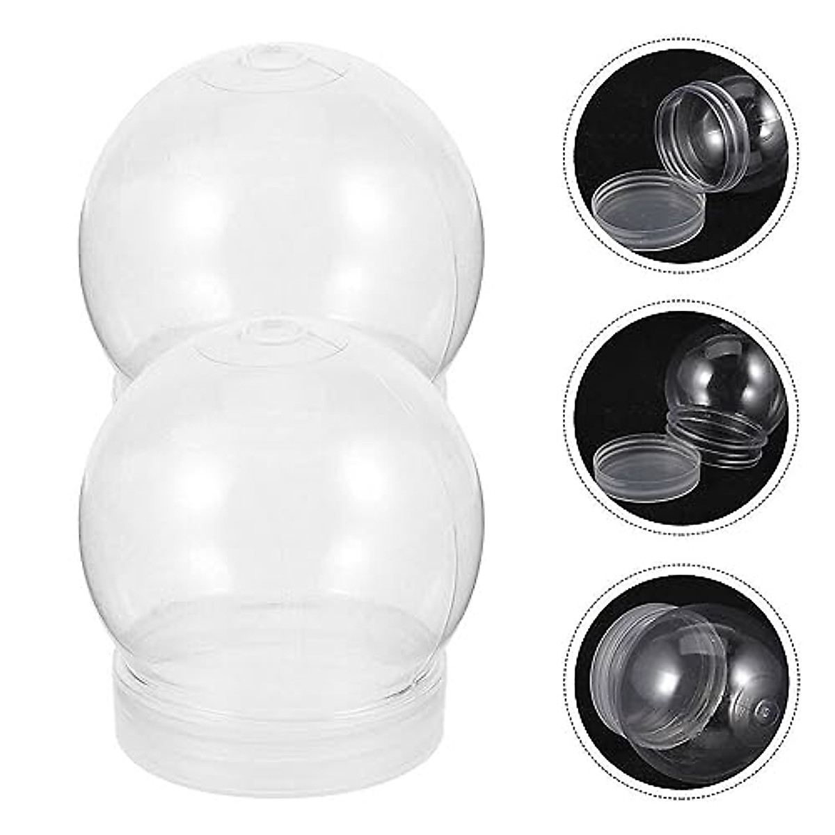 Abaodam DIY Snow Globe 4inch Clear Plastic Water Globe Fillable Snow Globe with Screw Off Cap for DIY Crafts Christmas Home Decoration 20pcs