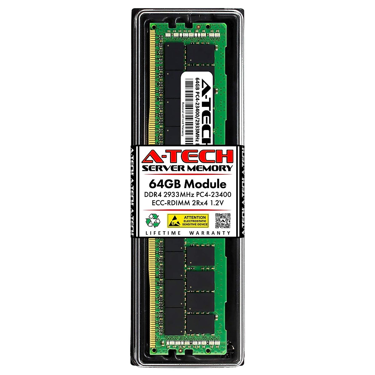 A-Tech 64GB RAM for Dell PowerEdge R840 | DDR4 2933MHz PC4-23400 ECC Registered RDIMM 2Rx4 Server Memory (Replacement for SNPW403YC/64G, SNPW403YC/64VXR, AA579530, AA601615, AB003154, W403Y, 0W403Y)