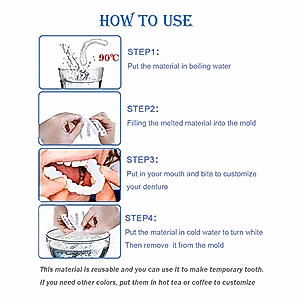 CHNLML,2 PCS Dentures Teeth - Temporary Teeth Perfect Fake Teeth - Veneers Dentures for Men and Women