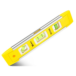 B BOSI TOOLS 9 Inch Magnetic Torpedo Level, Magnetic Box Level 45°/90°/180° Bubbles, Small Level Tool for Measuring