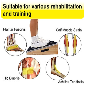 ALOUKA Slant Board for Calf Stretching, (Thickened version) Incline Board and Posture Board, Calf Stretcher Slant Board, Slantboard Wedge for Ankles with 5 Adjustable Angles