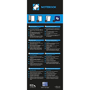 Oxford 400037407 Notebook Study Pack of 5 with 4 Colours Digital College Pad A4+ Lined 80 Sheets