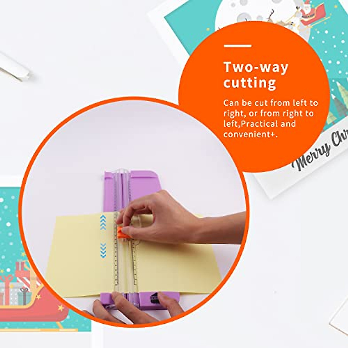 ZEQUAN Small Purple A4 Paper Trimmer, Portable Paper Cutter for Label, Origami, Card, Photo, Coupon, Scrapbook, Cardstock, Laminated Paper, and Craft Project