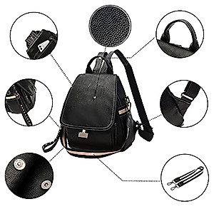 NEEVAS Women Soft Leather Backpack Girls Anti-Theft Fashion Rucksack Handbag Waterproof Shoulder Bag Convertible Backpack