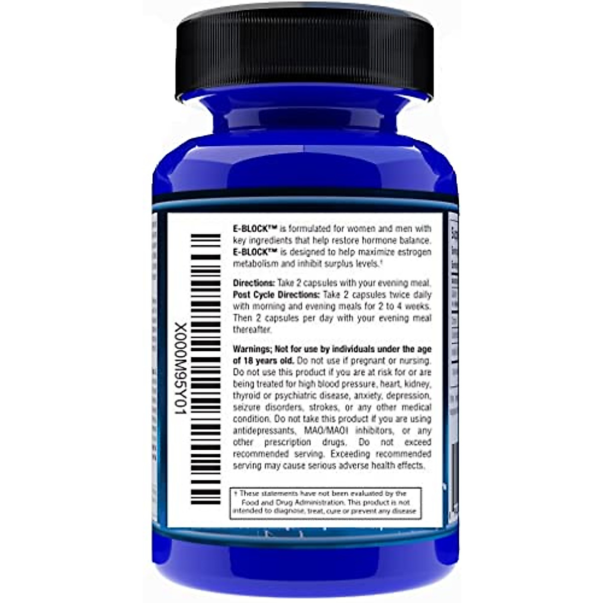 Estrogen Blocker for Men & Hormone Balance for Women- E-Block- Natural PCT Aromatase Inhibitor Anti Estrogen Acne Support Formula Post Cycle Therapy Supplement Plus DIM, Calcium-d-glucarate, Chrysin