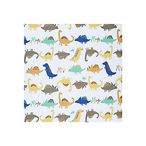 Baby Boom Funhouse Dinosaur Roarsome 4 Piece Toddler Bedding Set – Includes Comforter, Sheet Set– Fitted + Top Sheet + Reversible Pillowcase for Boys Bed, Blue