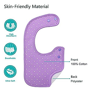 Hakochia Baby Bibs Organic Cotton Soft Absorbent Baby Bandana Drool Bibs With Adjustable Snaps for Girls Teething and Drooling 3-36 Months