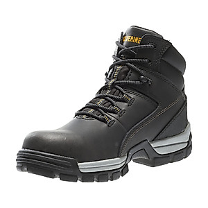 Wolverine Mens Tarmac Waterproof Reflective Composite-Toe 6" Work Boot, Black, 10 XW US
