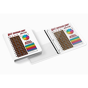 Laminated 4 String Bass Fretboard Notes Chart Nashville Number System & Circle of 5ths Easy Instructional Poster for Beginner for Notebook - A New Song Music 8.5 x 11