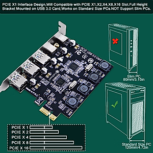 FebSmart 5-Ports Superspeed 5Gbps USB 3.0 PCIE USB Card for Windows and Linux Desktop PCs, 3X USB-A & 2X USB-C Ports, Built in Self-Powered Technology, No Need Additional Power Supply (FS-U3C2-Pro)