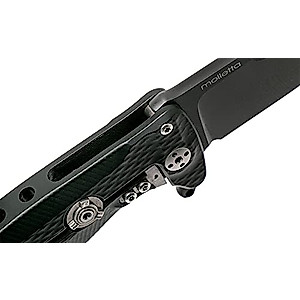 Lion Steel SR22A Sleipner Frame Lock Folding Pocket Knife - Machined Aluminum Handle, IKBS Ball Bearing System, Dual Carry Clip (Black Handle, Black Blade), one Size