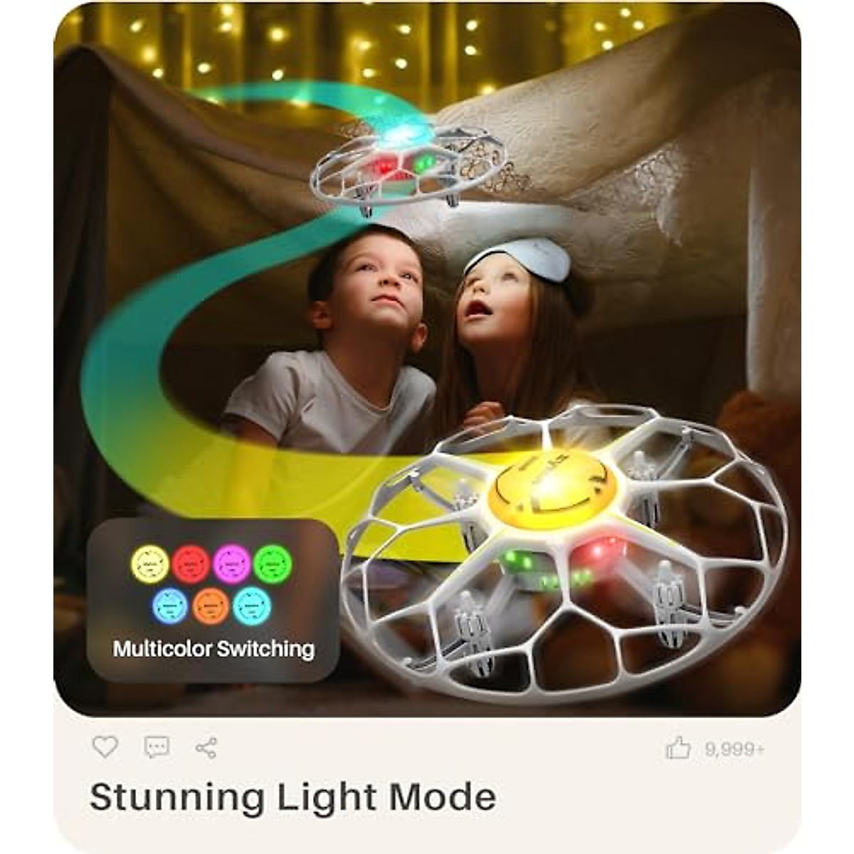 SYMA Mini Drone for Kids Adults, X660 7-Color LED Light RC Quadcopter with Rotary Ascent, 360° Flip, Altitude Hold, Headless Mode Indoor Drone Plane Flying Toys Gifts for Kids 8-12