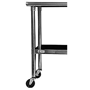 TRINITY EcoStorage NSF Stainless Steel Table with Wheels, 48-Inch