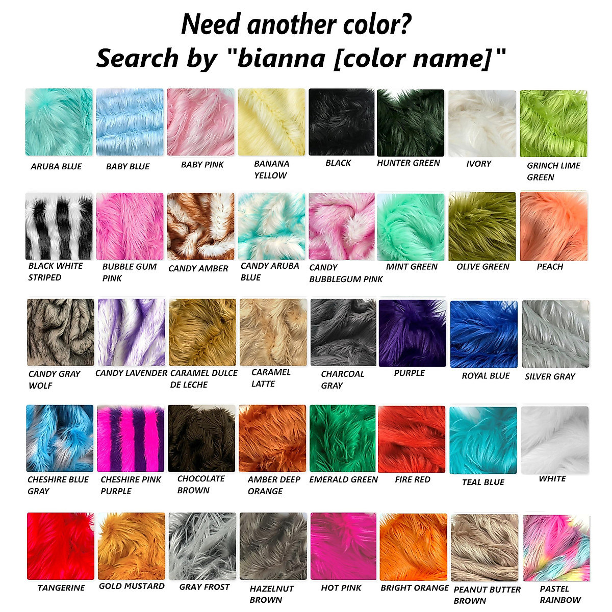 Bianna Royal Blue Luxury Faux Fur Fabric, 60 inches Wide Options, American Seller, Luxury Shag Shaggy Material for Crafting, Sewing, Costumes, Fursuits, Home Decor (8x8 inches)