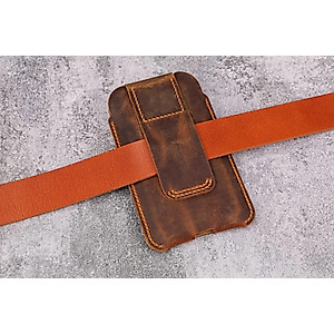 Personalized leather Phone sleeve pouch flip case with belt clip loop leather phone sleeve case for iPhone 15 14 13 Pro Max W09-LPSN