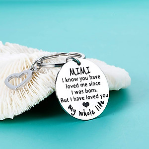 ARKUKU Keychain for Grandma - Mother's Day, Birthday, Christmas Gifts for Grandmother, Nana, Mimi from Granddaughter, Grandson - Silver