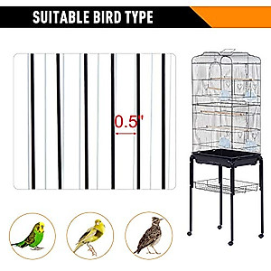 PawHut 60" Metal Indoor Bird Cage Starter Kit with Detachable Rolling Stand, Storage Basket, and Accessories, Black