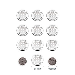 Würkin Stiffs Stick-N-Stays Magnetic Collar Stays Includes (10) Magnetic Adhesive Polo Stays and (2) Power Button Magnets | Gift for Men | As Seen on Shark Tank