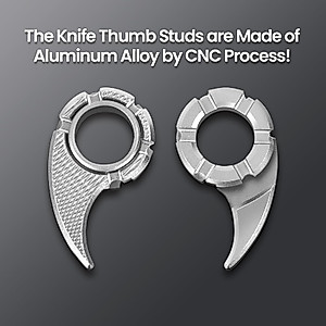 LYPOBALA Knife Thumb Stud for Spyderco Tenacious Lightweight, G-10, Manix 2, Persistence, Resilience, Stretch 2, 1 pcs Thumb Stud Set Screws for Spyderco Knife with 0.55 Inch Round Thumb Hole, Silver