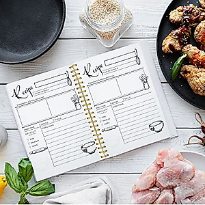 Recipe Book to Write in Your Own Recipes, 1 Pack 8.5" x 11" Blank Recipe Notebook, Double Spiral Cookbook Recipe Journal Notebook Include 200 Recipes Page With Beautifull Inner Design