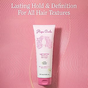 Rizos Curls Light Hold Gel, Defines with Flexible Hold, Flake-Free and Frizz-Free Voluminous Curls, Moisturize with Aloe Vera & Flaxseed, For All Curl Patterns 2a - 4c, 8 oz (Package May Vary)