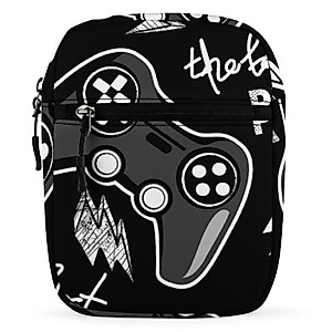 Gamepads Seamless Adjustable Fanny Waist Pack Pouch, Waterproof Crossbody Runners Bag Wallet for Gym Hiking Fitness Women Men 6.1 x 2.2 x 7.9 inch